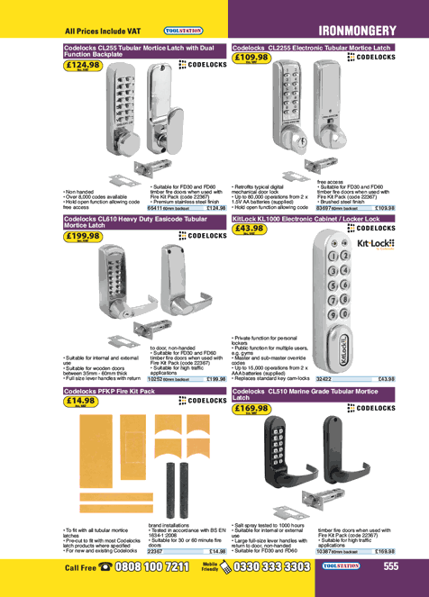 Codelocks PFKP Fire Kit Pack