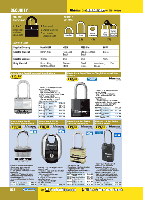 Master Lock Excell Weather Tough Laminated Steel Padlock 54 x 10 x 51mm ...