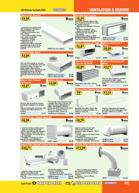 204mm Horizontal Louvred Air Brick