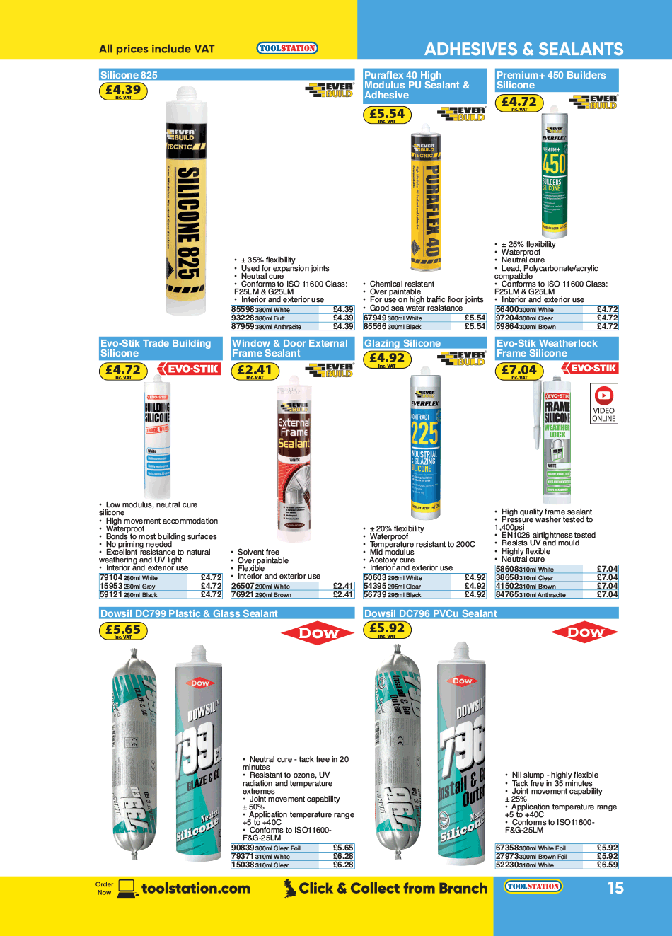 Window & Door External Frame Sealant 290ml White