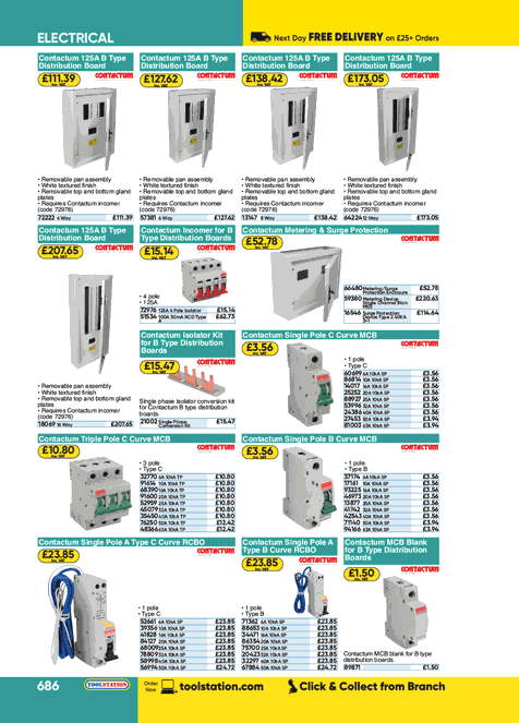 Contactum MCB Blank for B Type Distribution Boards | Toolstation
