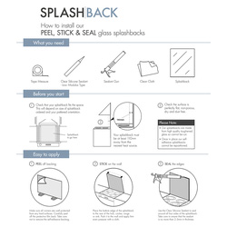 Splashback Ice White Self-Adhesive Glass Splashback 600 x 750mm | Toolstation