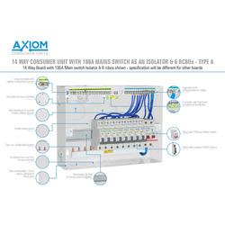 Axiom 100A 12 Way Consumer Unit + 8 x A Type RCBO 12 Way | Toolstation