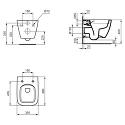Ideal Standard i.life S Compact Matt White WC Unit and Worktop with ...