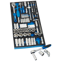 Draper Socket Set in Full Drawer EVA Insert Tray, 1/4", 3/8", and 1/2 ...