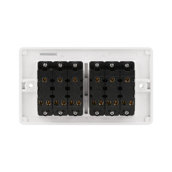 Wessex White 10A Switch 6 Gang 2 Way | Toolstation