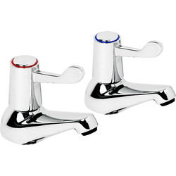 Ebb + Flo Contract Lever Taps Basin Pillar | Toolstation
