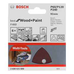 Bosch Triangle Delta Mixed Grit Sanding Sheet Set 93mm | Toolstation