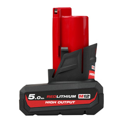 Milwaukee M12HB5 High Output 5.0Ah REDLITHIUM-ION Battery 1 x 5.0AH ...