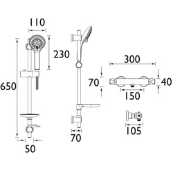 Bristan Artisan Thermostatic Bar Diverter Mixer Shower | Toolstation