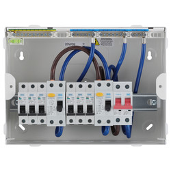 BG Metal Consumer Unit Dual 80A RCD Type A + 6 MCBs 6 Way | Toolstation
