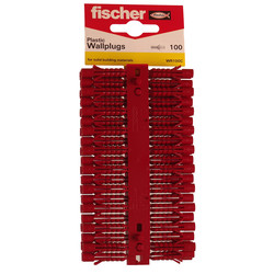 Fischer Plastic Contract Wall Plug Red 6mm | Toolstation