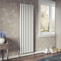 Ximax Devon Round Tube Designer Radiator 1500 x 435mm 3481Btu White ...