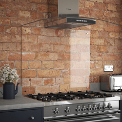 Splashback Clear Glass Splashback with Chrome Caps 900 x 750mm ...