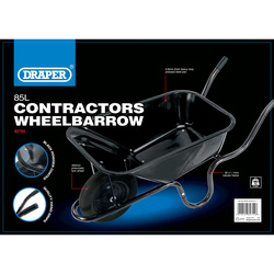 Draper Metal Tray Contractors Wheelbarrow 85L | Toolstation