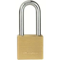 Master Lock Thick Body Long Shackle Brass Padlock 44 x 8 x 51mm | Toolstation