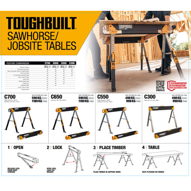 Toughbuilt saw horses c550 store