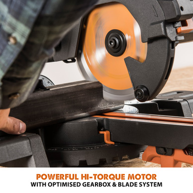 Evolution R185SMS 185mm Multi Material Sliding Mitre Saw 230V Toolstation