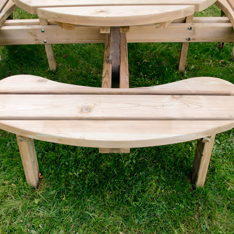 Forest Garden Circular Picnic Table 72cm(h) x 206cm(w) x 206cm(d ...