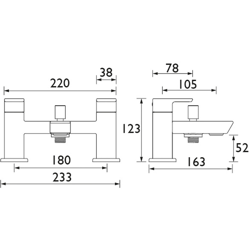 Bristan Cobalt Taps Black Bath Shower Mixer | Toolstation