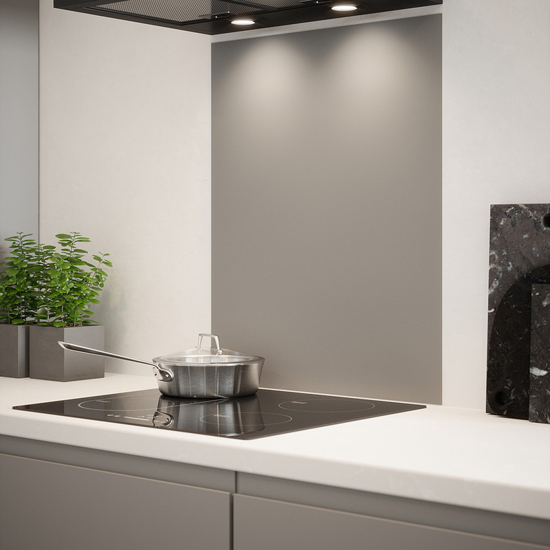 Splashback Matt Grey Self-Adhesive Glass Splashback 600 x 750mm ...