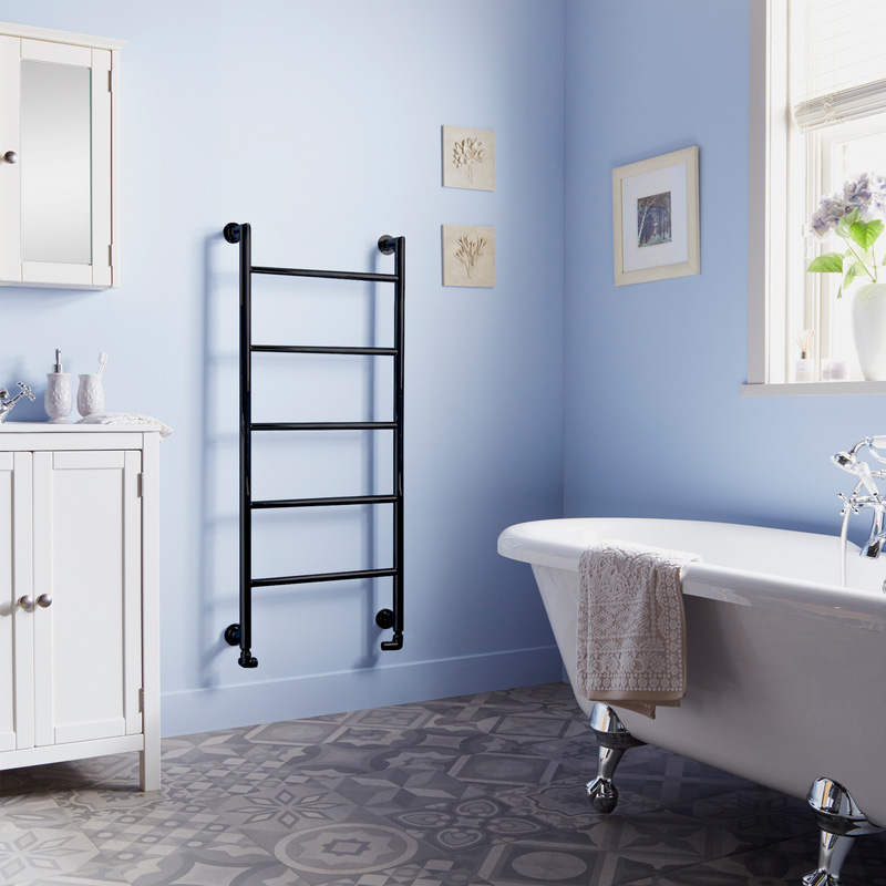 Towelrads Ballymore Towel Radiator Black 1200 x 530mm | Toolstation