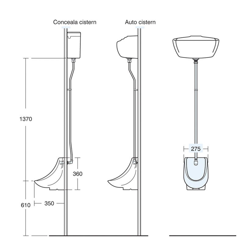 Armitage Shanks Sandringham Wall Hung Urinal Top Inlet | Toolstation