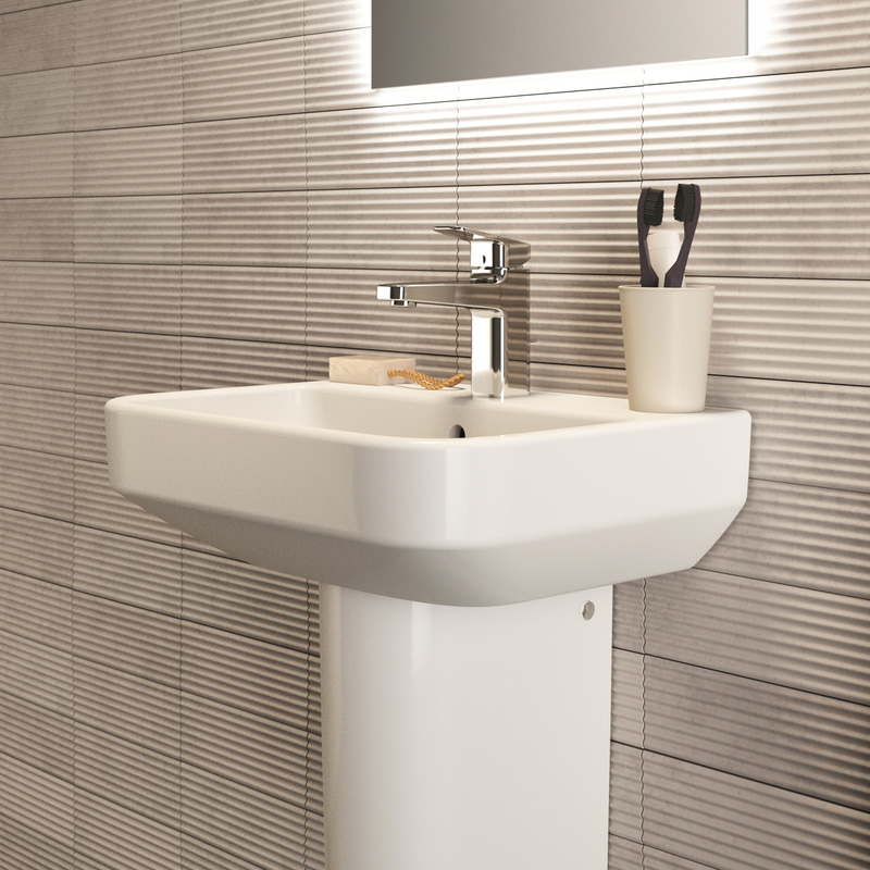 Ideal Standard i.life Compact Basin and Pedestal 50cm 1 Tap Hole ...