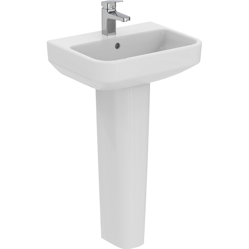Ideal Standard i.life Compact Basin and Pedestal 50cm 1 Tap Hole ...
