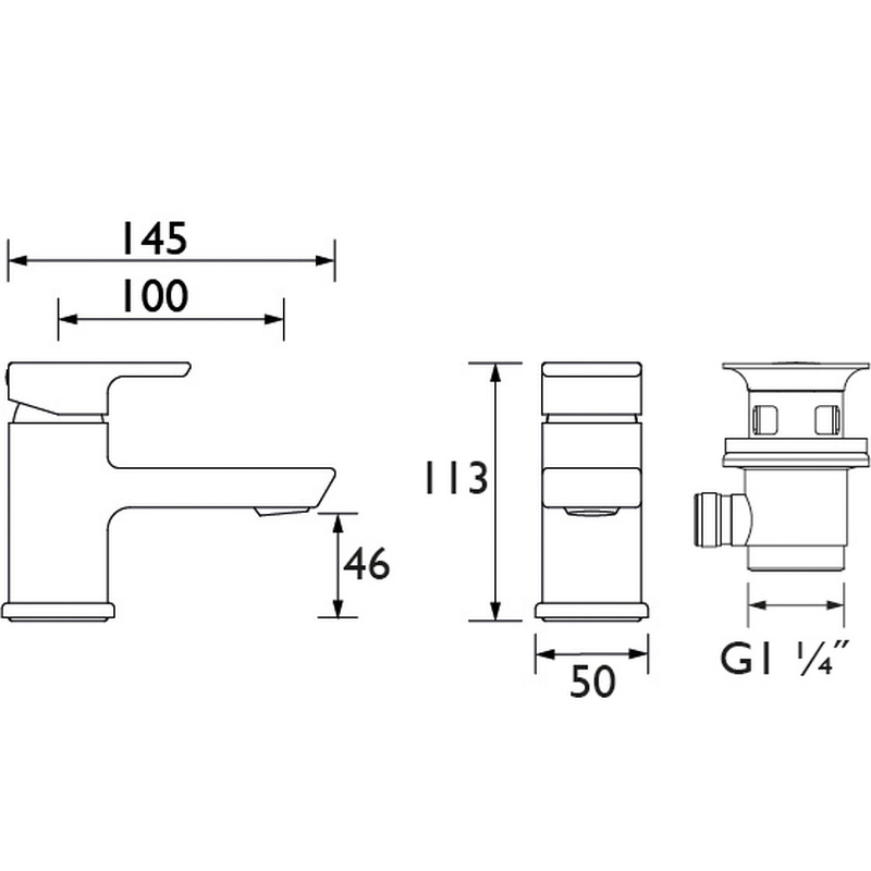 Bristan Cobalt Taps Black Basin Mixer | Toolstation