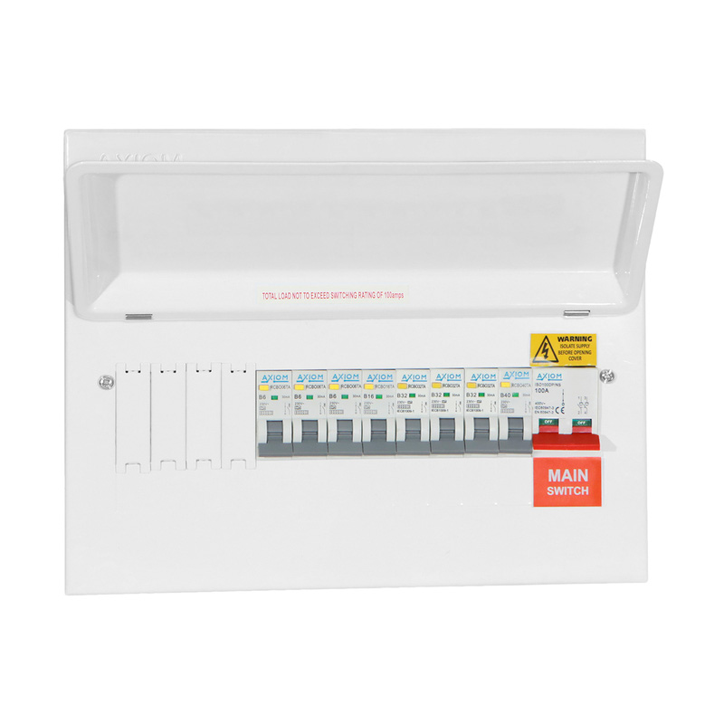 Axiom 100A 12 Way Consumer Unit + 8 x A Type RCBO 12 Way | Toolstation