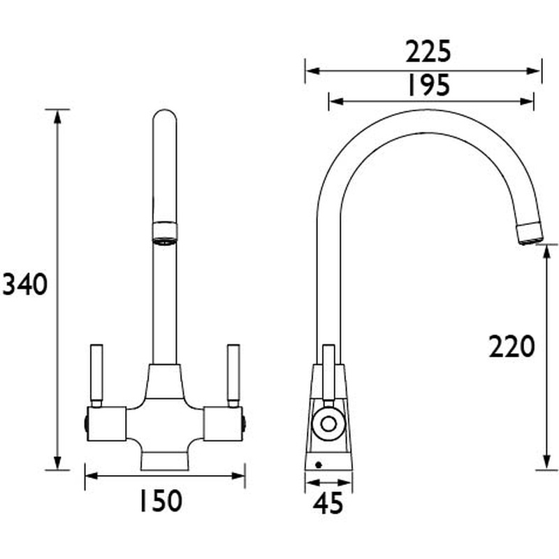 Bristan Monza Mono Mixer Kitchen Tap Brushed Nickel | Toolstation