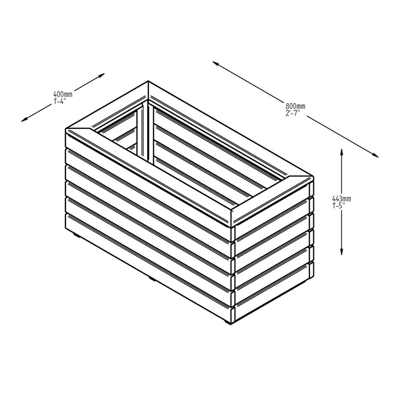 Forest Garden Double Linear Planter 44 x 80 x 40cm | Toolstation