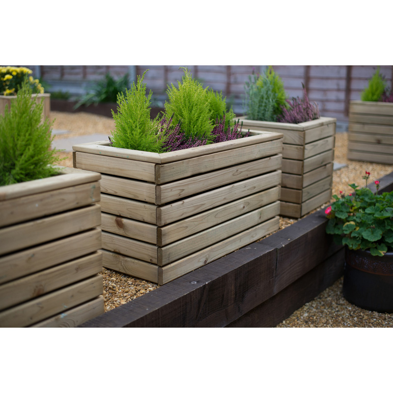 Forest Garden Double Linear Planter 44 X 80 X 40cm Toolstation