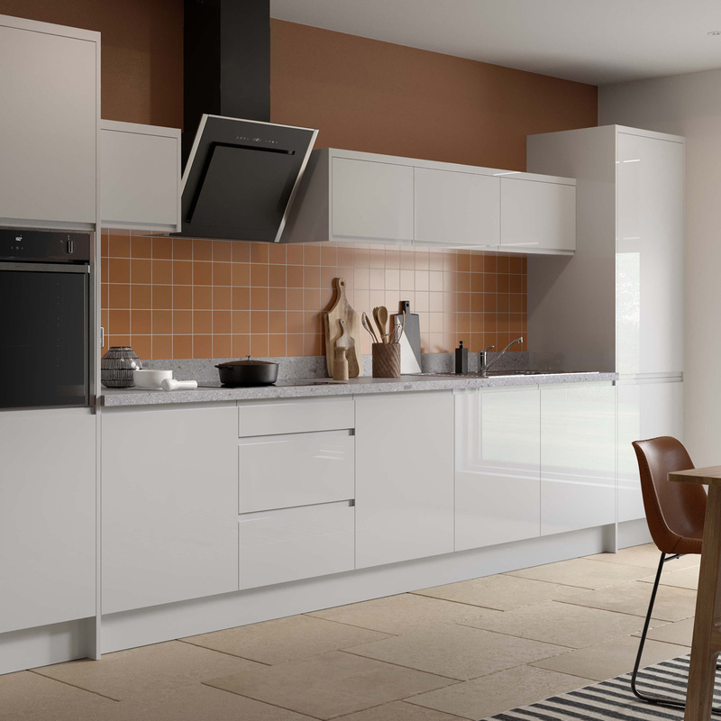 Kitchen Kit Flatpack J-Pull Kitchen Cabinet Corner Post Super Gloss ...