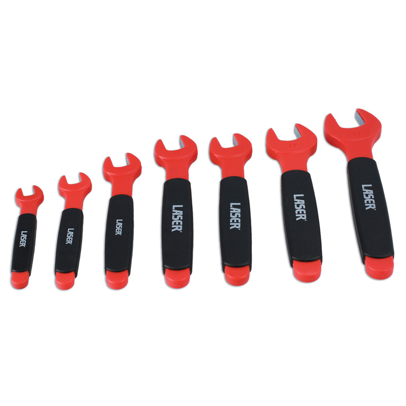 Laser Insulated Open Ended Spanner Set 7 Piece 8-19mm | Toolstation