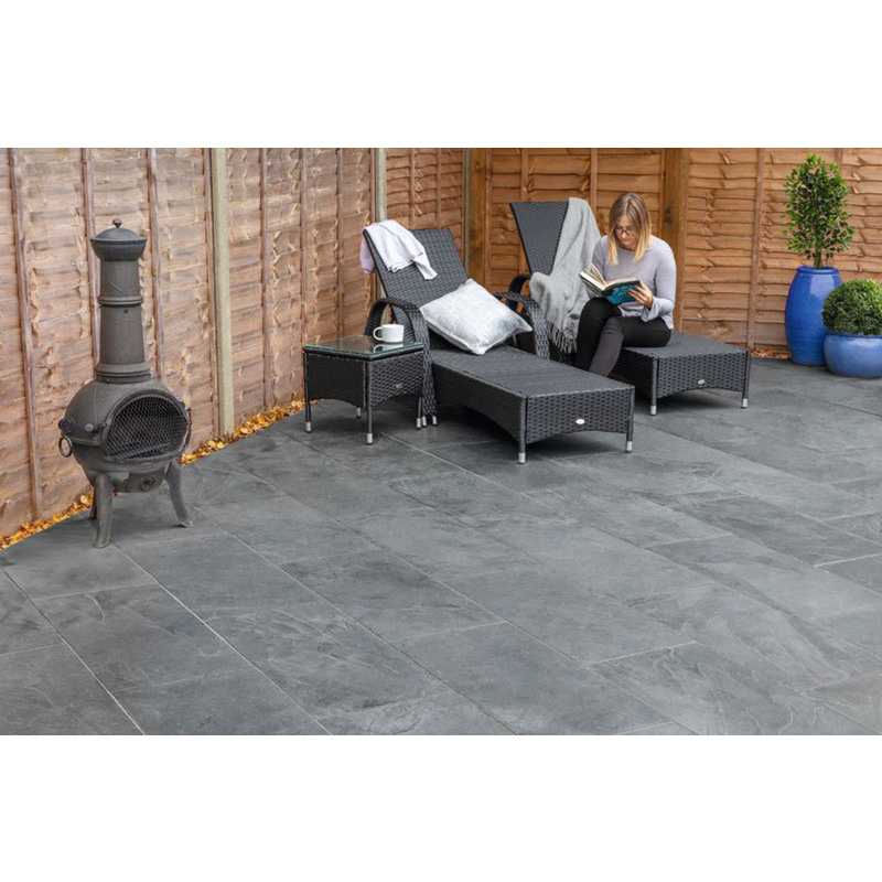 Marshalls Casarta Fairstone Slate Paving Slabs Project Pack Black ...