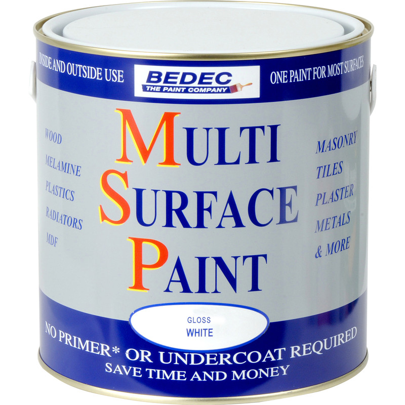 Bedec Multi Surface Paint Gloss White 2 5L Toolstation