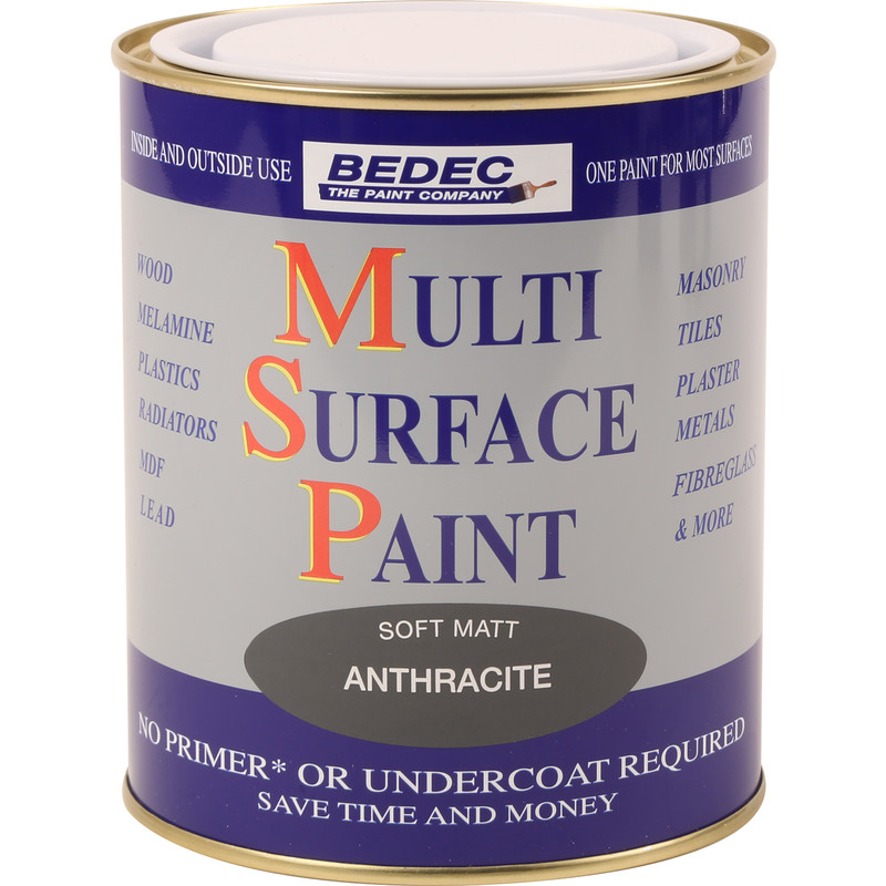 Bedec Multi Surface Paint Matt Anthracite 750ml Toolstation