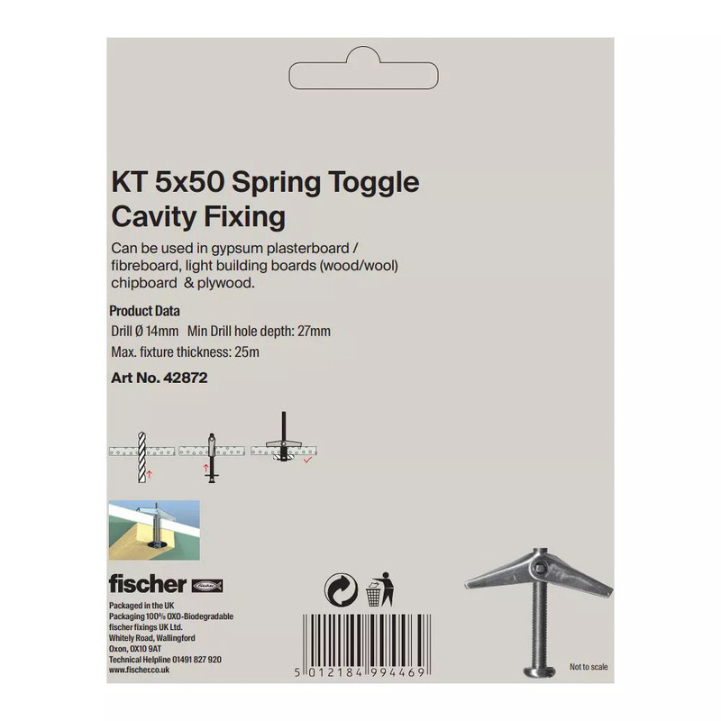 Fischer KT Metal Spring Toggle M5 x 50 | Toolstation