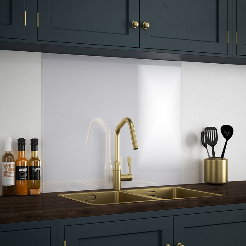 Splashback Platinum Self Adhesive Glass Splashback 900 X 750mm Toolstation