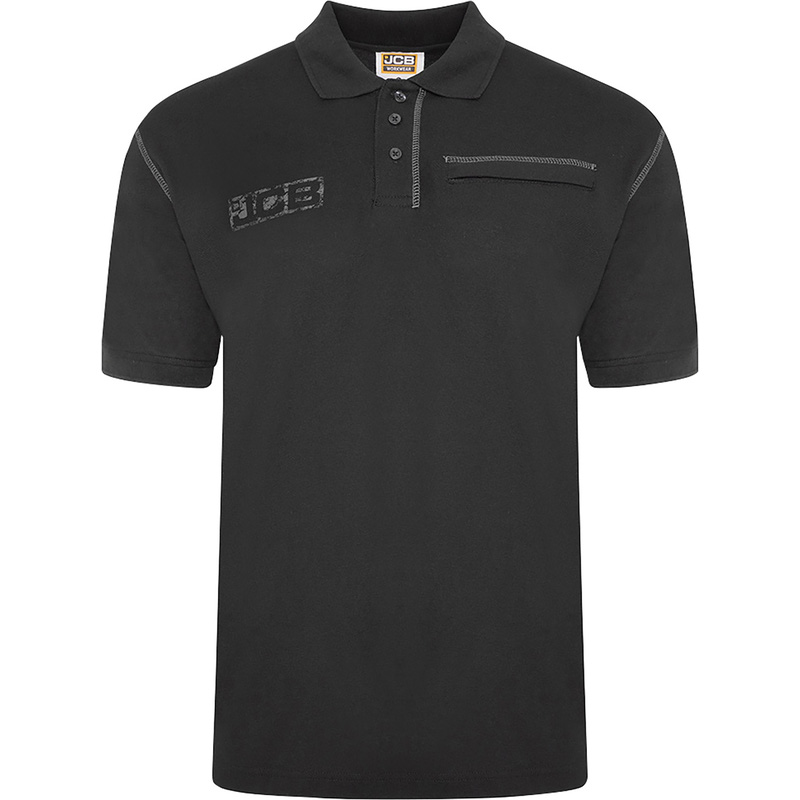 JCB Trade Work Polo Shirt Black Large | Toolstation