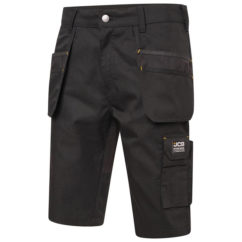 JCB Trade Hybrid Stretch Shorts Black 36" | Toolstation