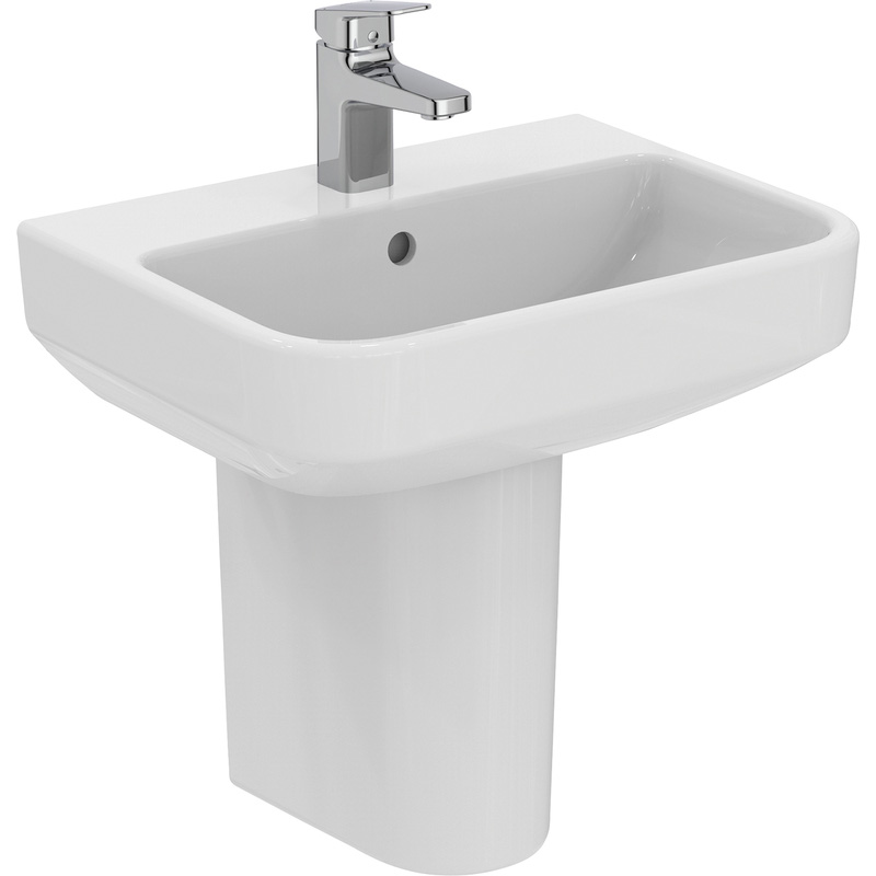 Ideal Standard i.life Compact Basin and Semi-Pedestal 50cm 1 Tap Hole ...