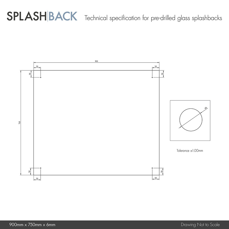Splashback Clear Glass Splashback with Gunmetal Caps 900 x 750mm ...