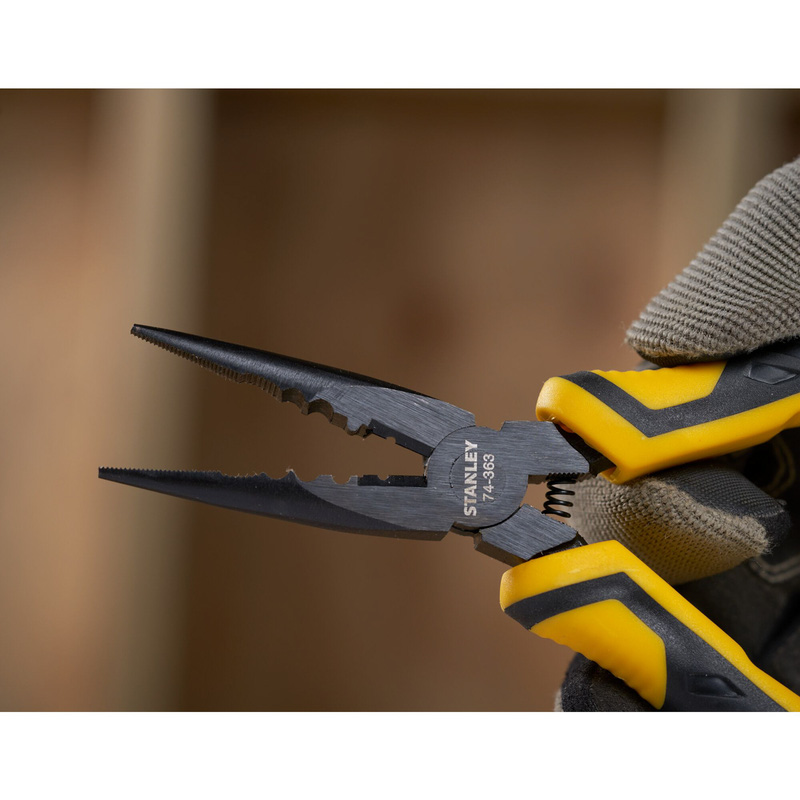 Stanley Control Grip Long Nose Pliers 200mm | Toolstation