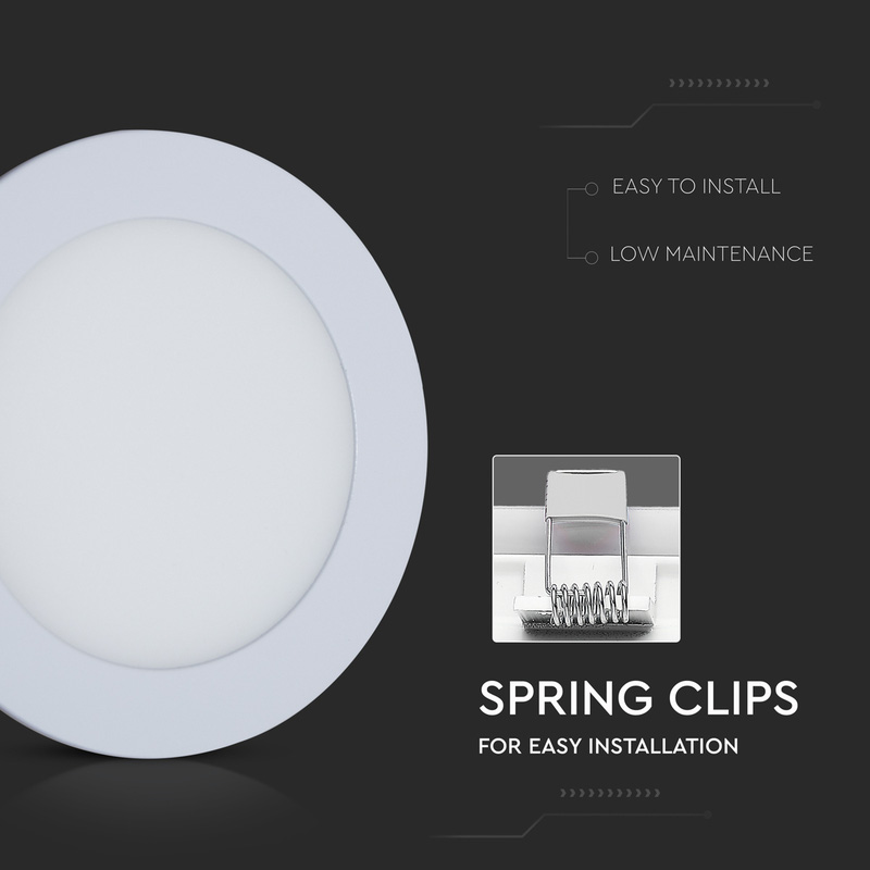 V-TAC LED Mini Round Panel CCT 3in1 Switchable 9W White 820lm | Toolstation