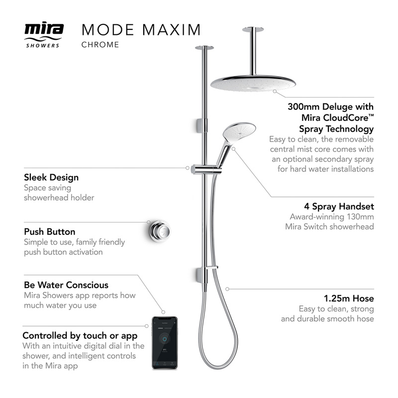 Mira Mode Maxim Thermostatic Digital Mixer Shower High Pressure / Combi ...