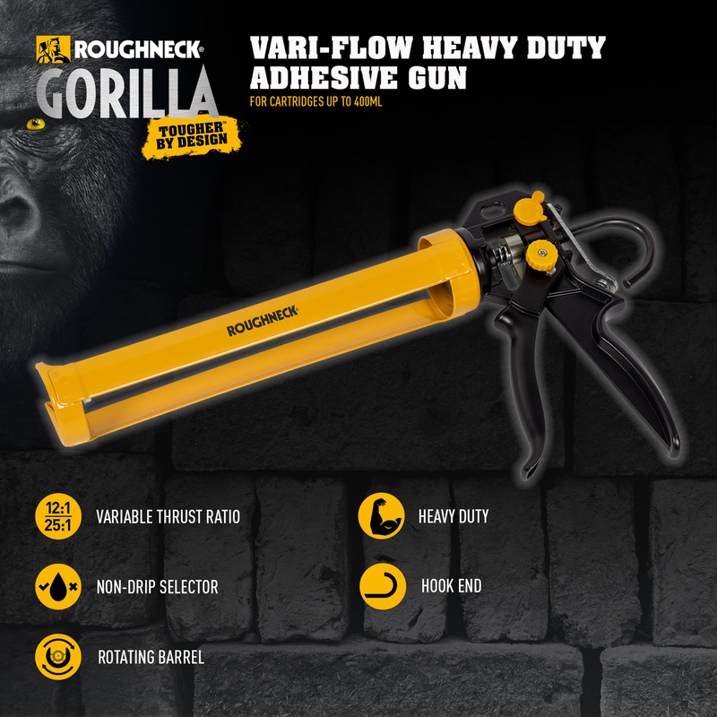 Roughneck Vari-flow Heavy Duty Adhesive Gun Up to 400ml | Toolstation