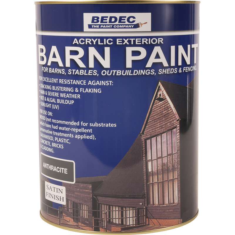 Bedec Barn Paint Satin Anthracite 5L Toolstation